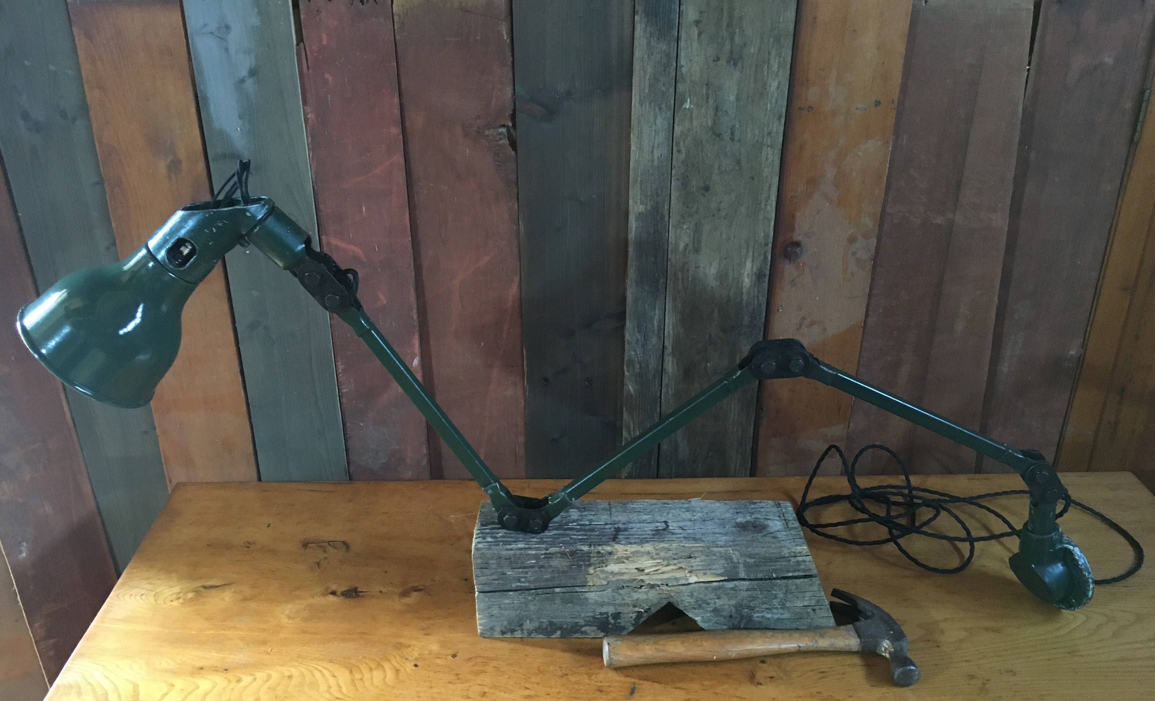 Large vintage factory machinist articulated wall light by MEK-ELEK Lon ...